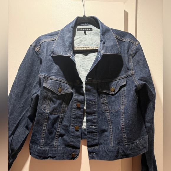 Theory | Jackets & Coats | Theory Dark Blue Jean Jacket | Poshmark